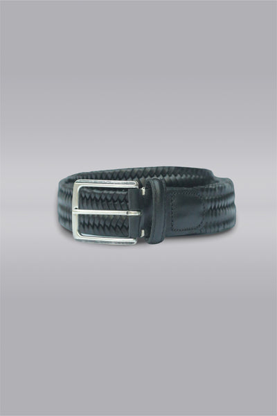 Jet Black Stretch Leather Belt | Brydon Brother's Belts